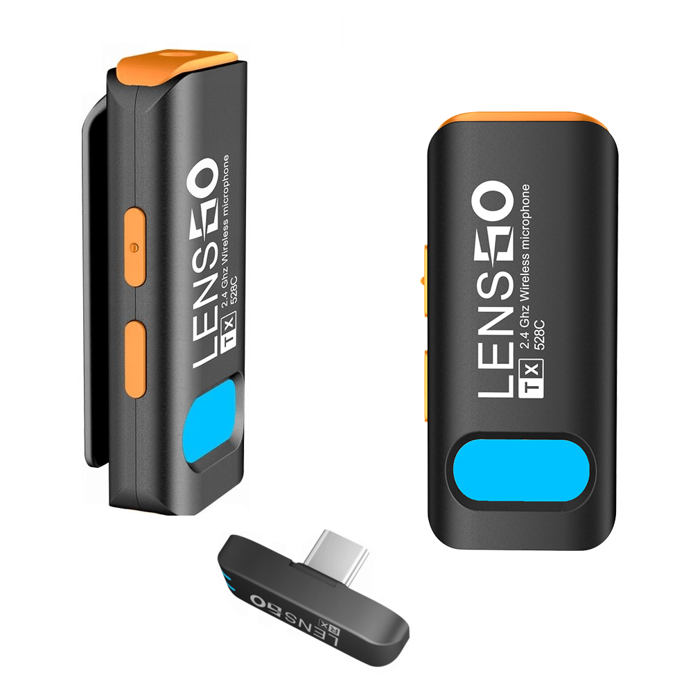 Microfone Duplo LensGo 528C TRS/USB-C - eMania Foto e Video